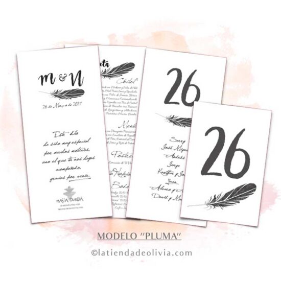 Minutas de boda originales, 52 diseños en LTDO